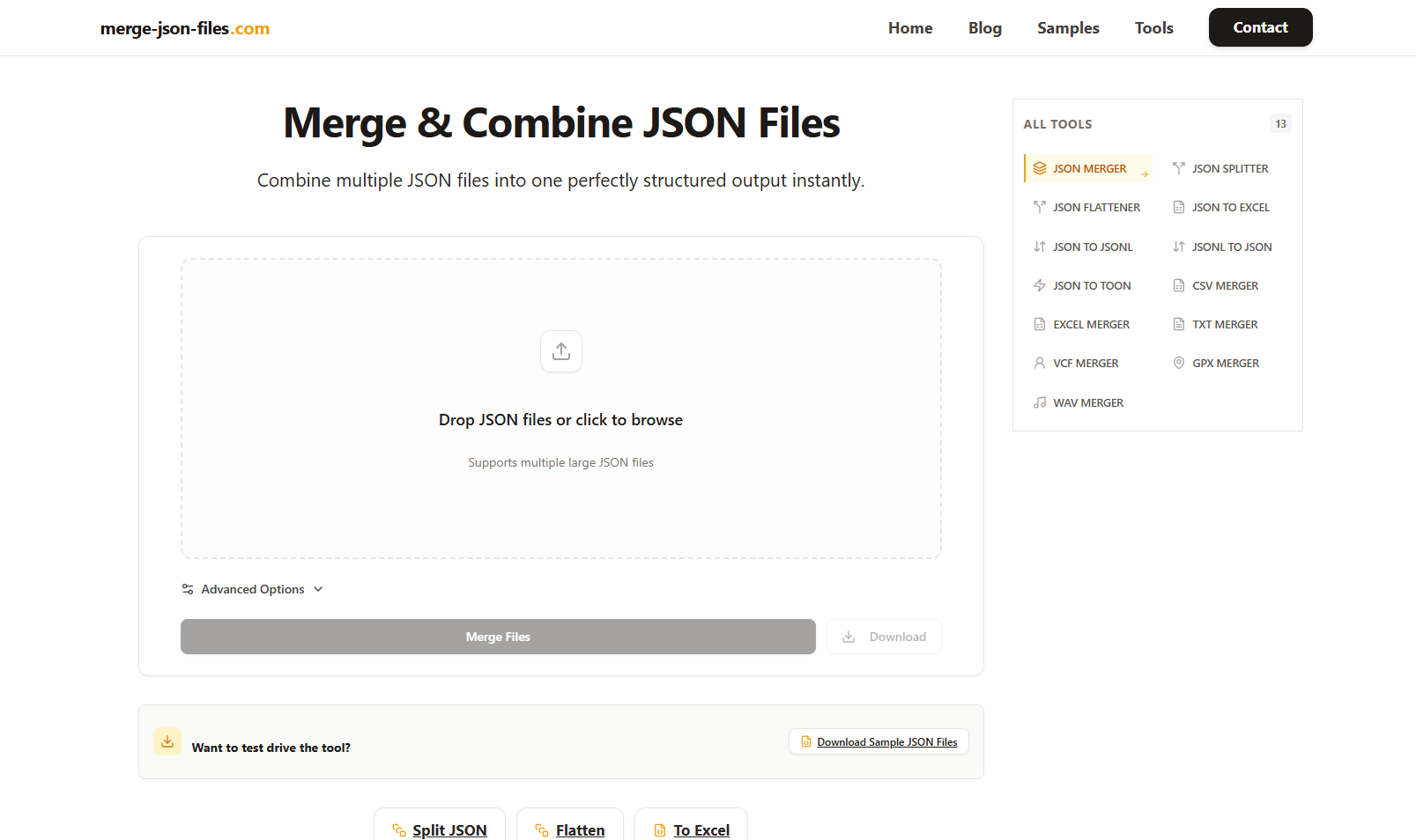 Merge JSON Files Instantly | Free Online JSON Merger Tool